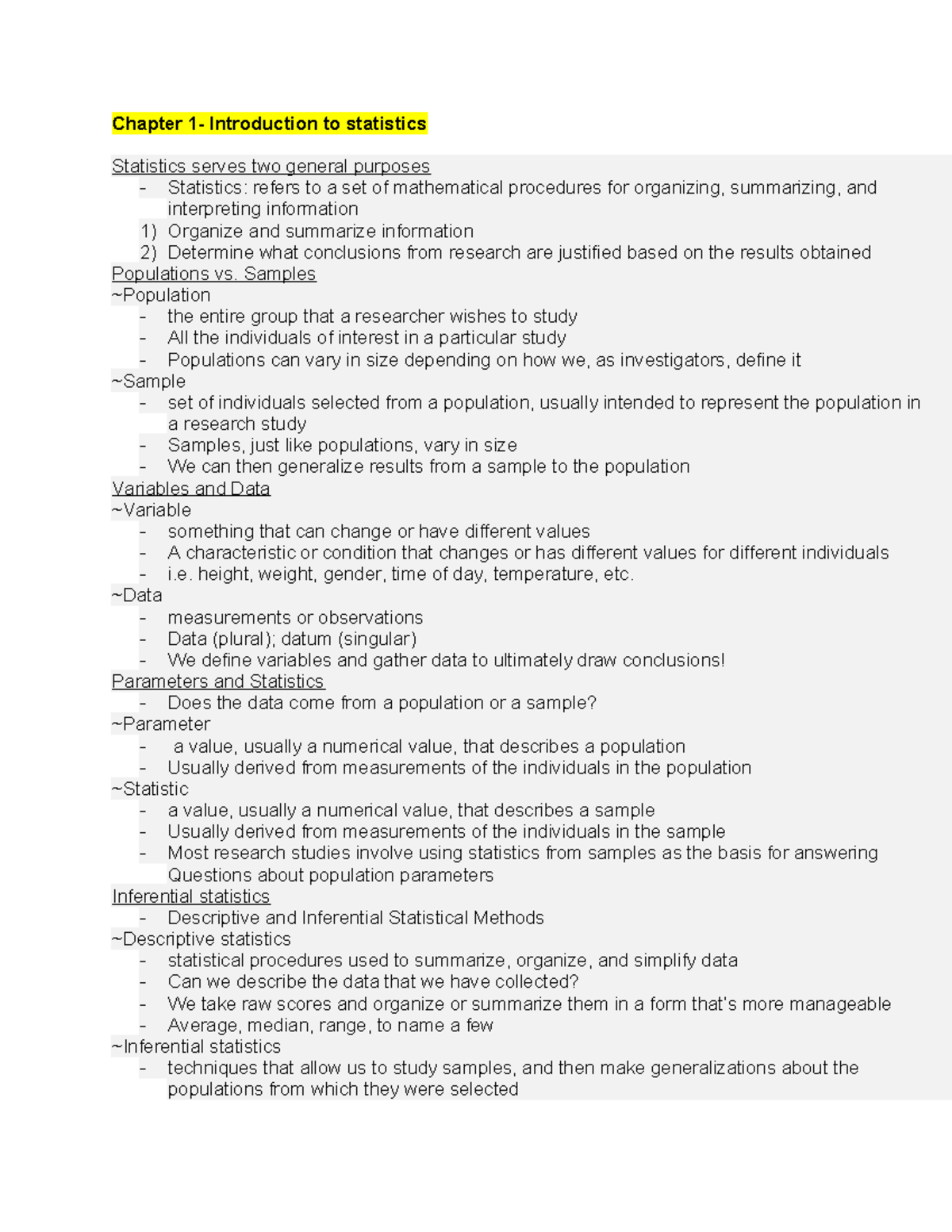Stats for Psychology pt 1 - Chapter 1- Introduction to statistics ...