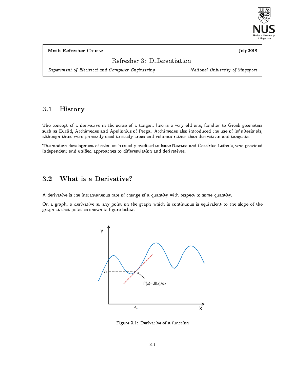 Lecture 3 Differentiation solutions - July 2019 Math Refresher Course ...