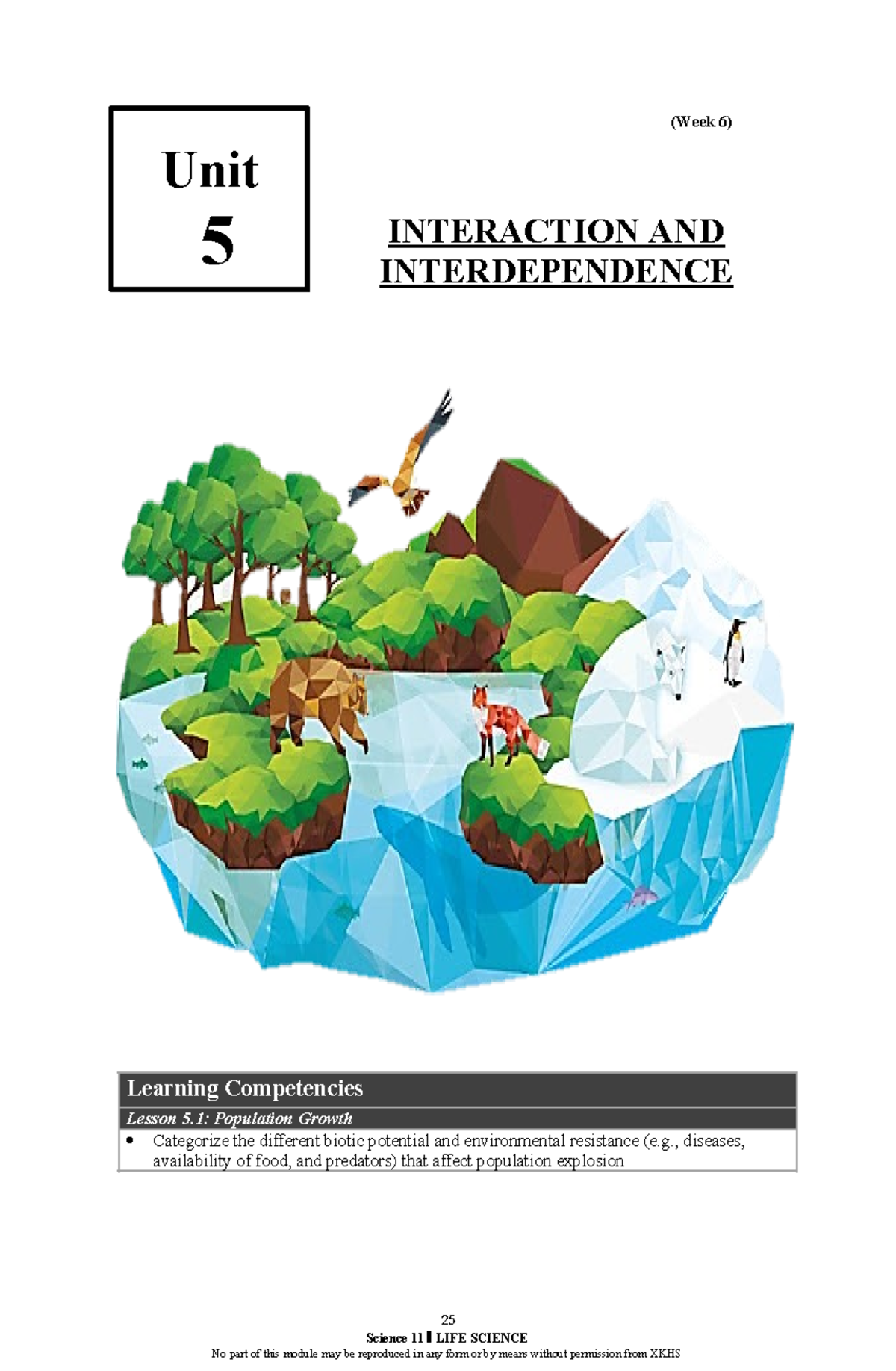 12 - Handouts - Unit 5 ####### (Week 6) Science 11 l LIFE SCIENCE No ...