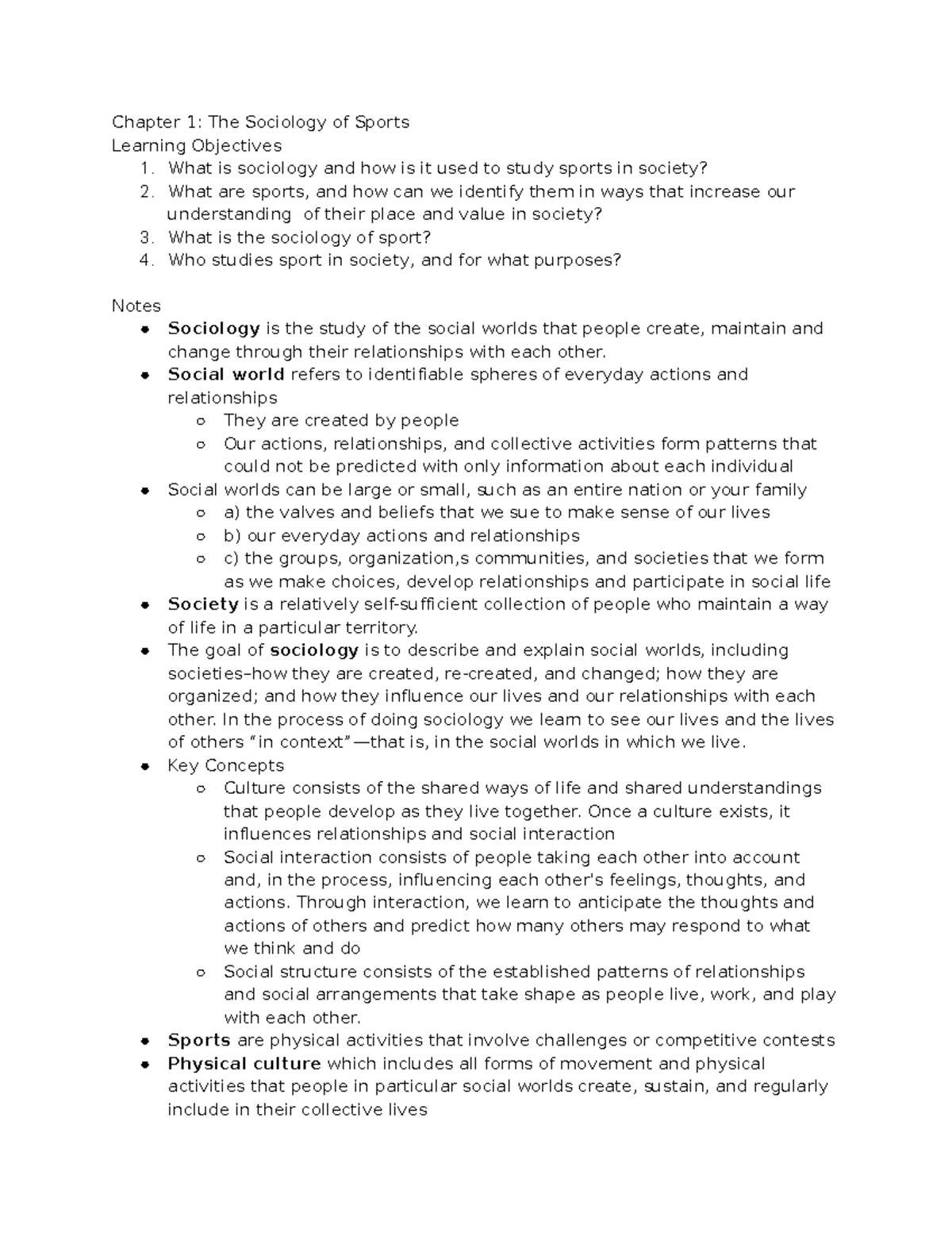 Chapter 1 The Sociology of Sports - Chapter 1: The Sociology of Sports ...