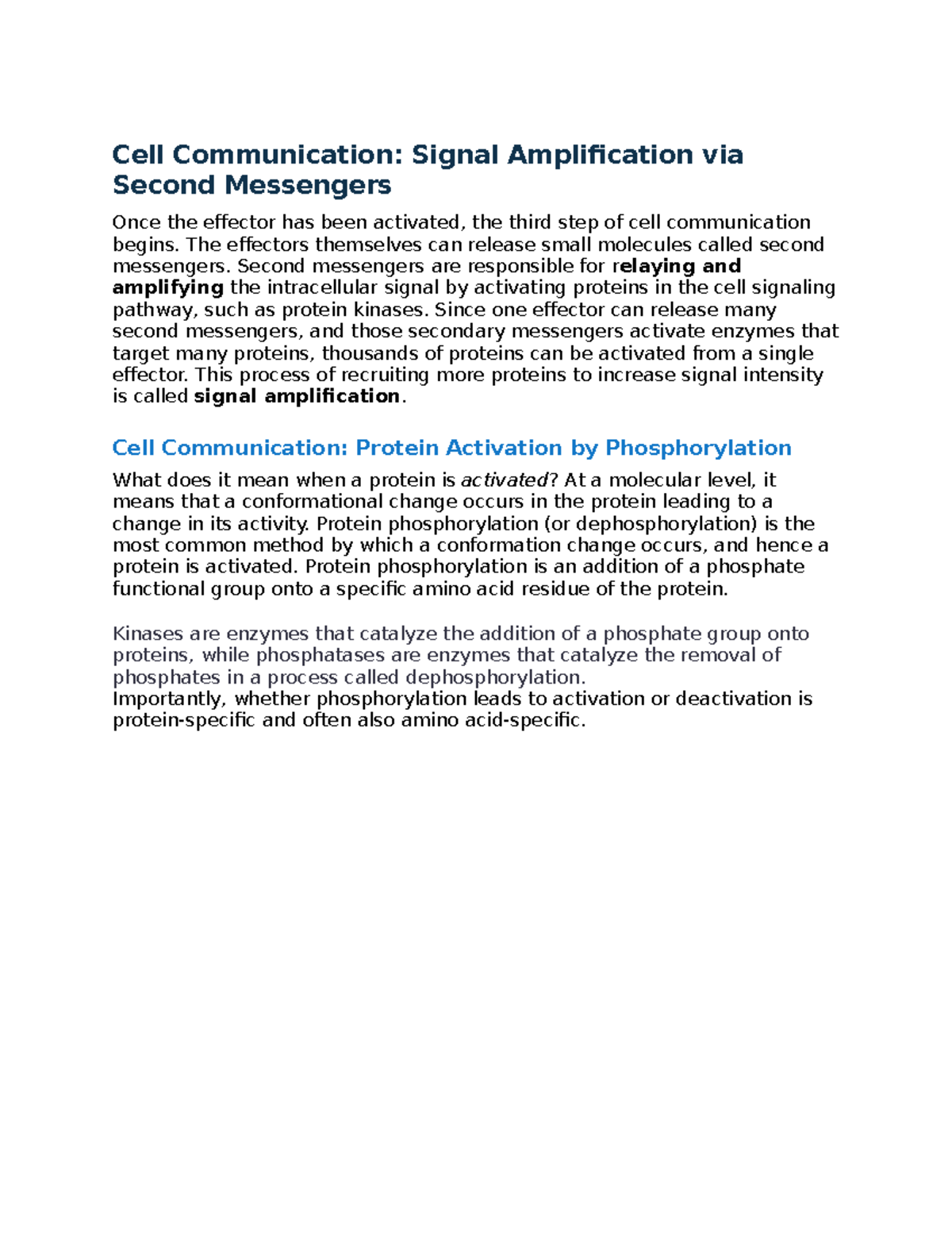 Cell Communicatio 1 - hello - Cell Communication: Signal Amplification ...