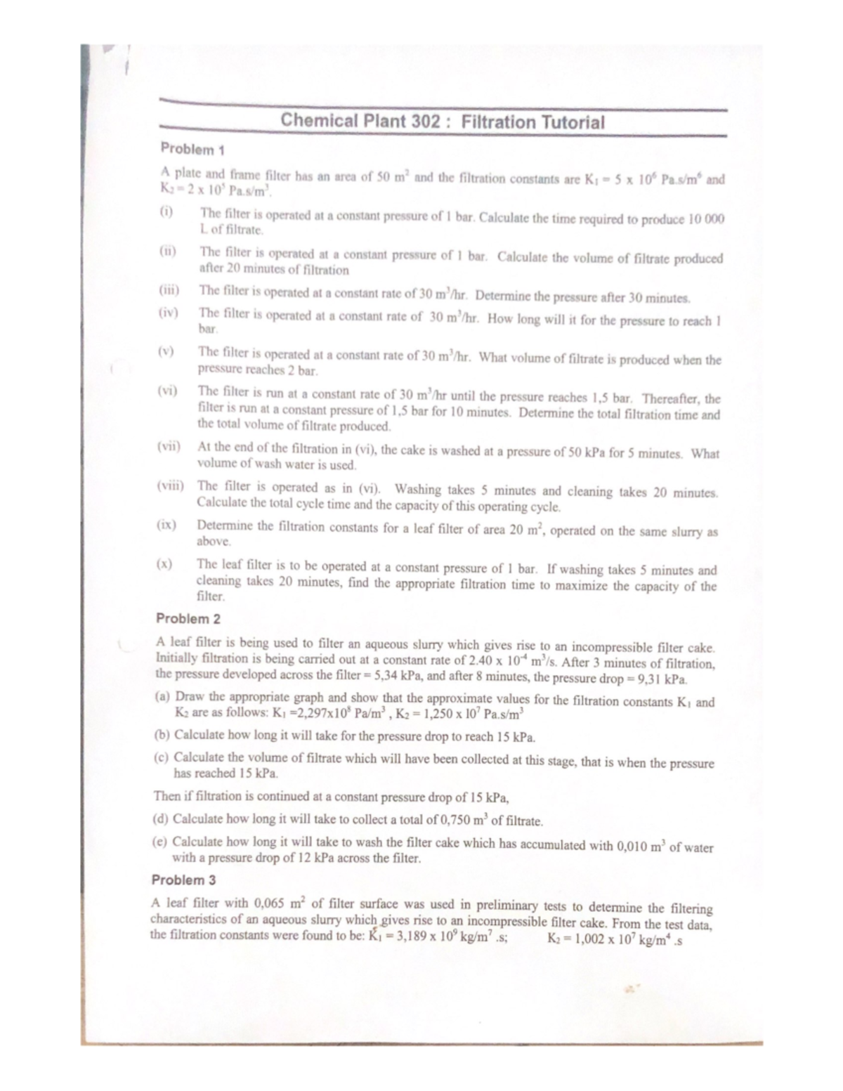 Filtration Tutorial prac - CHPL324 - Studocu