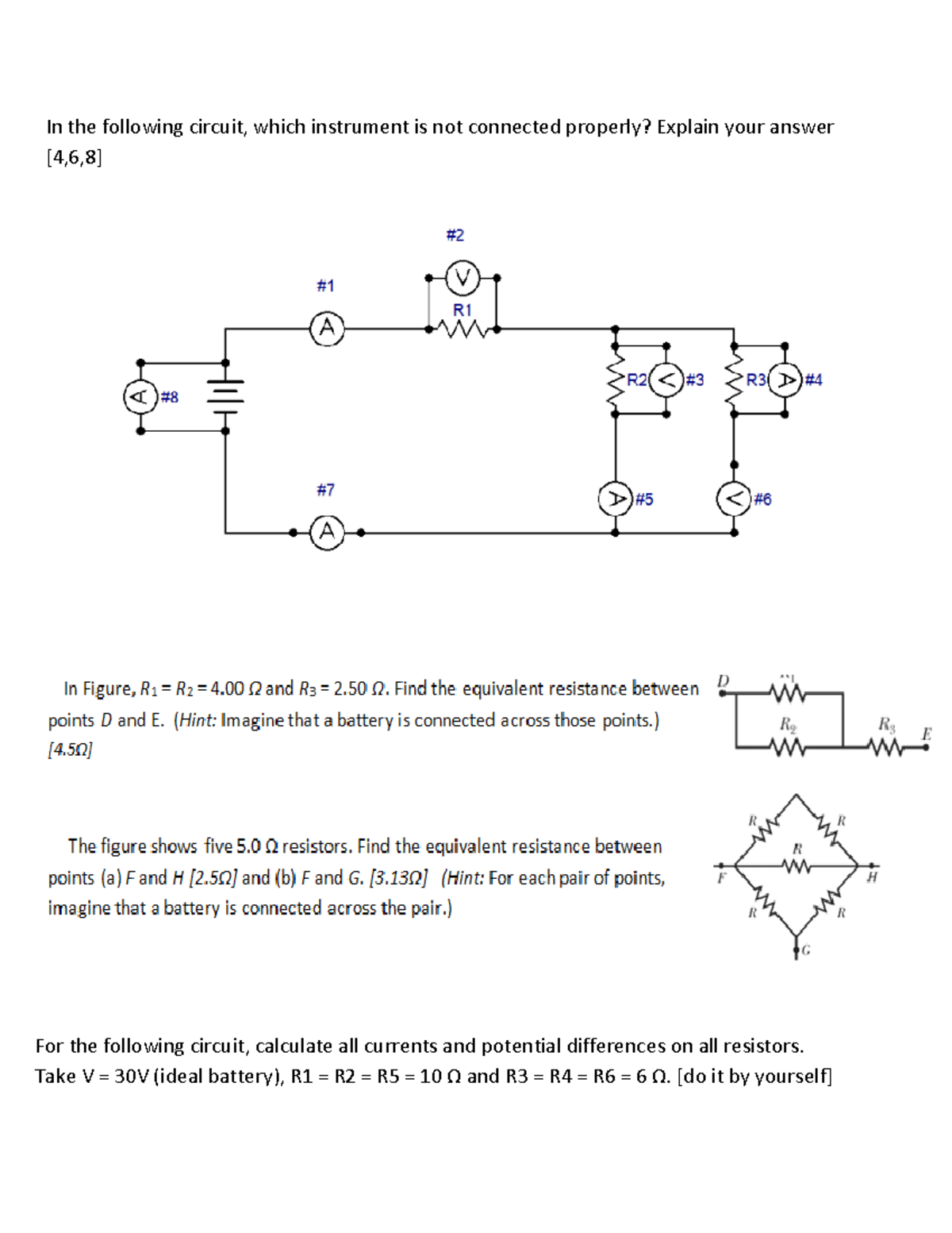 Basic circuits 1 - notes - ELEC 273 - In the following circuit, which ...