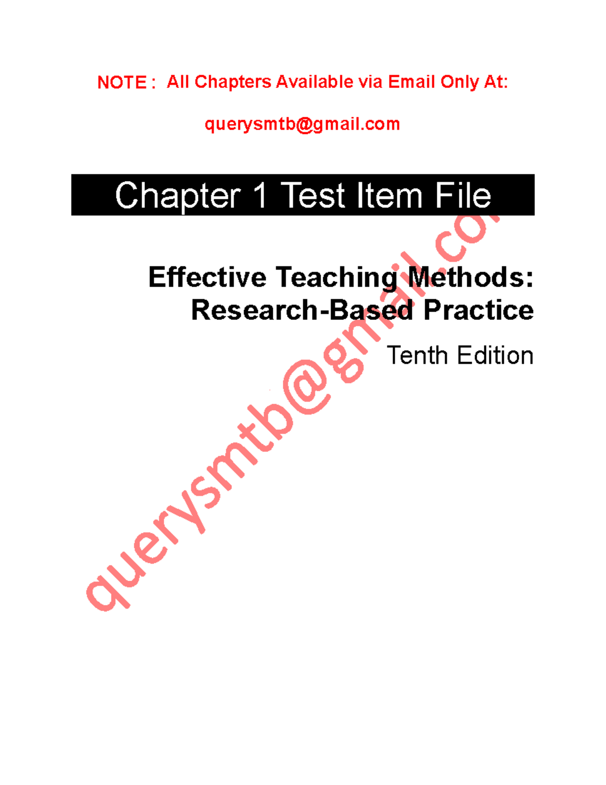 Solutions and Test Bank For Effective Teaching Methods Research-Based ...