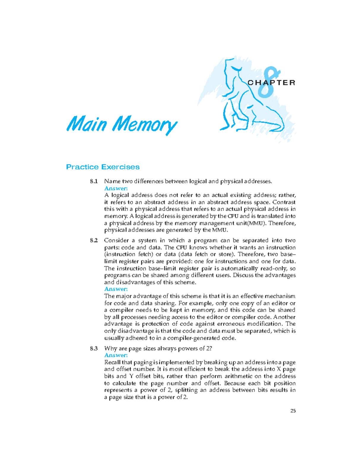 Solution of Ch8 of "Operating System Concepts" (9th Edition) by Silberschatz, Galvin, and Gagne ...