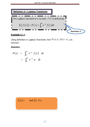 SSCE1793 CH3 - lect nt - SSCE DIFFERENTIAL EQUATIONS CHAPTER 3 LAPLACE TRANSFORM ___ Last update ...