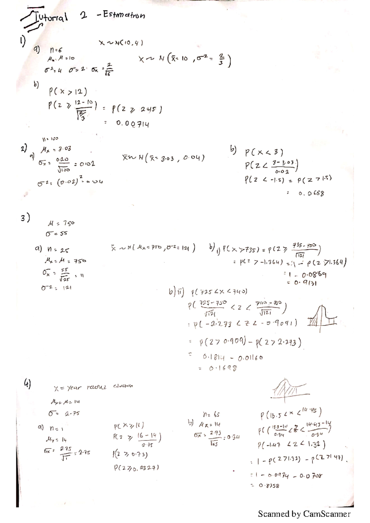 Tutorial 2 STA 408 Topic 1 - Civil Engineering - Studocu