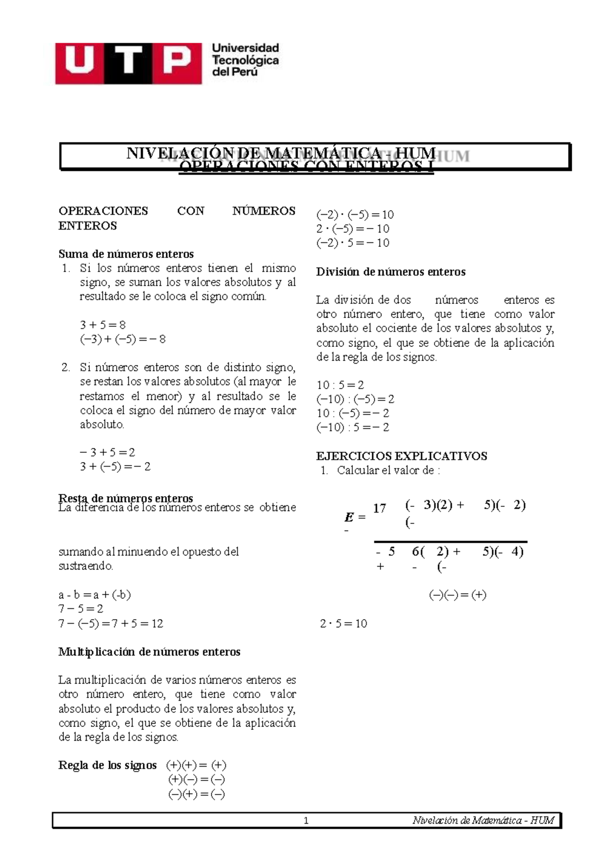 S01 S1 Resolver Ejercicios 1 Nivelación De Matemática Hum