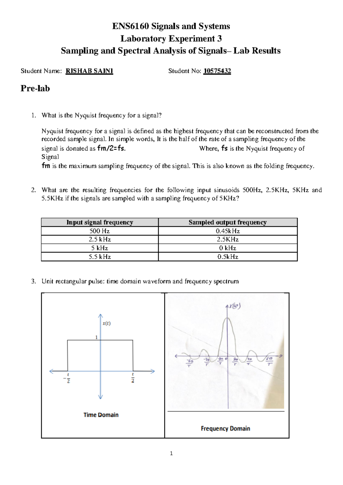 Spectral analysis 3 - lab report - ENS6160 Signals and Systems ...