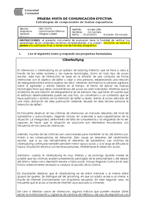 Pa2 comunicacion efectiva - PRUEBA MIXTA DE COMUNICACI”N EFECTIVA Estrategias de producciÛn de ...