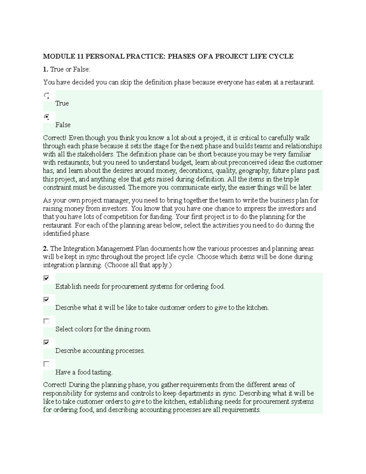 Module 11 Personal Practice- Phases OF A Project LIFE Cycle - MODULE 11 ...