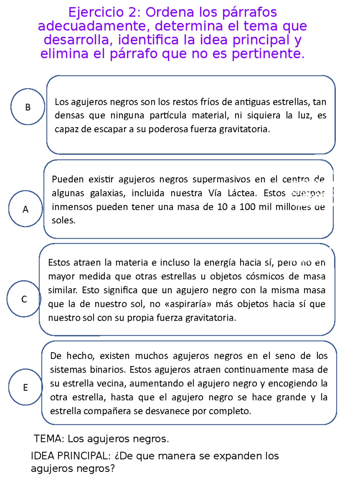 Practica 1 Agujeros Negros - Yesi - TEMA: Los agujeros negros. IDEA ...