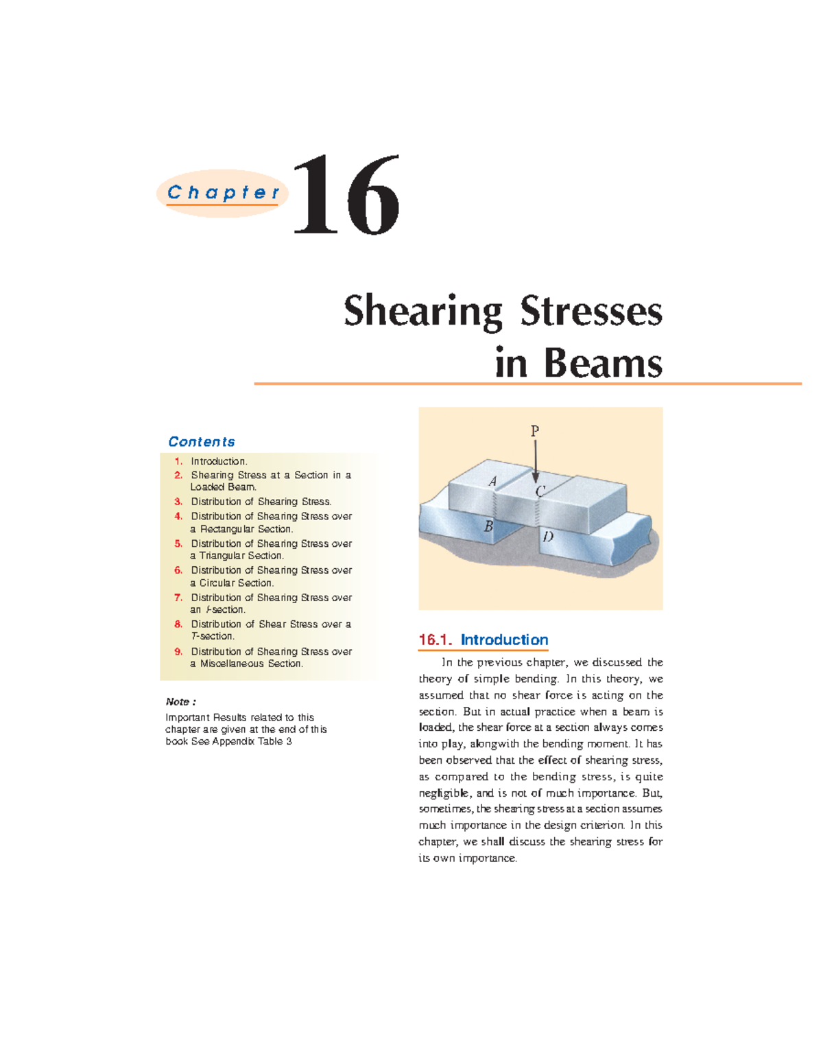 Horizontal Shear Stress IN Beams - Shearing Stresses in Beams Contents ...