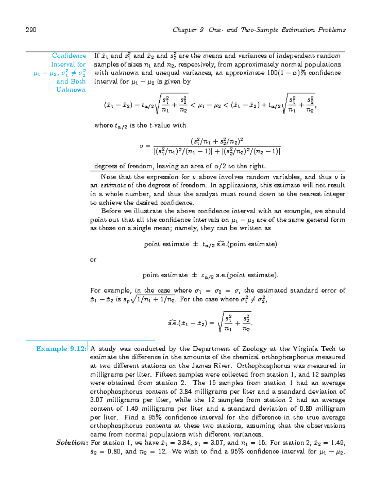 Probability and Statistics for Engineers-311-333 - 290 Chapter 9 One ...