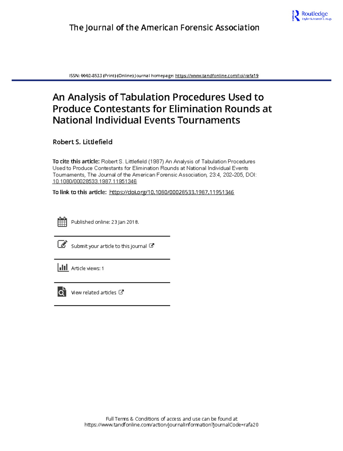 Littlefield 1987 - Research related studies - Full Terms & Conditions ...