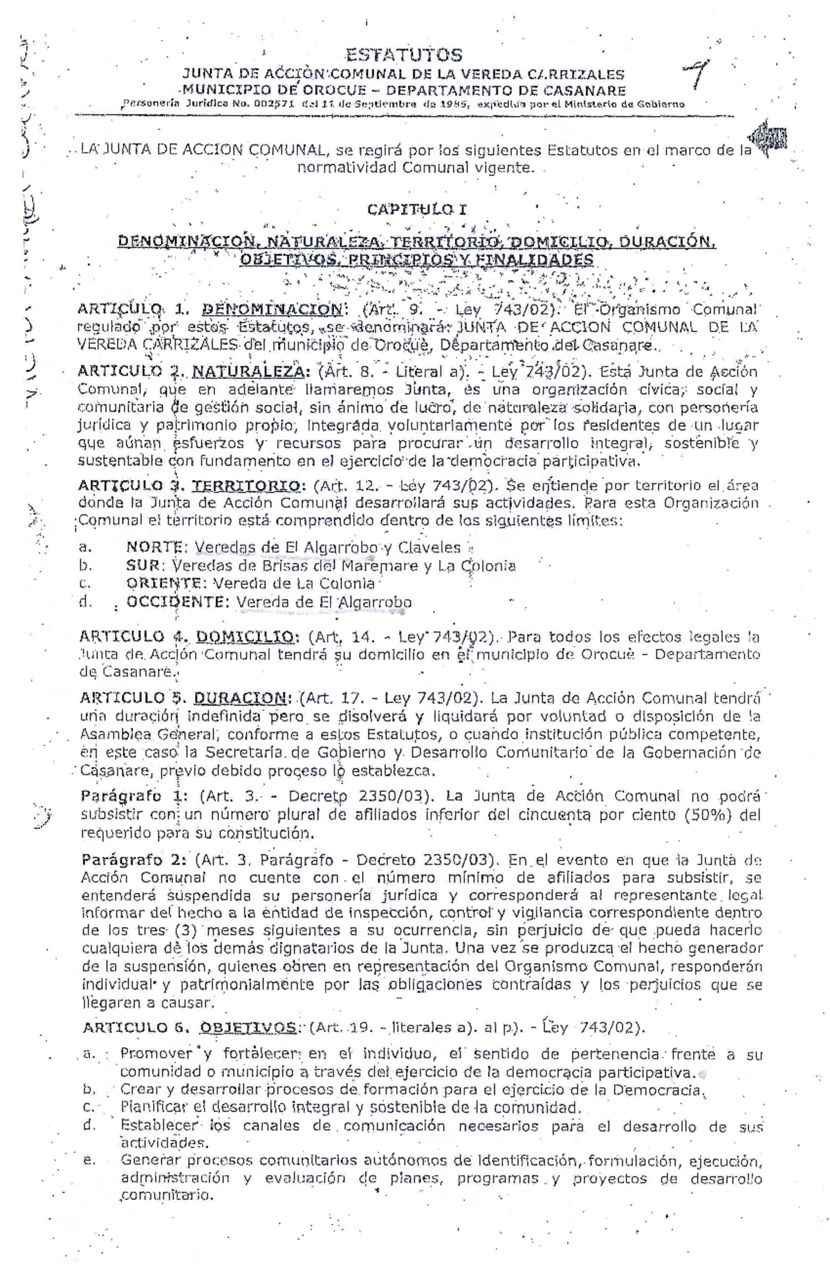 Estatutos - naaaaaaaaaaa - ESTATUTOS JUNTA DE ACCIÓN COMUNAL DE LA ...