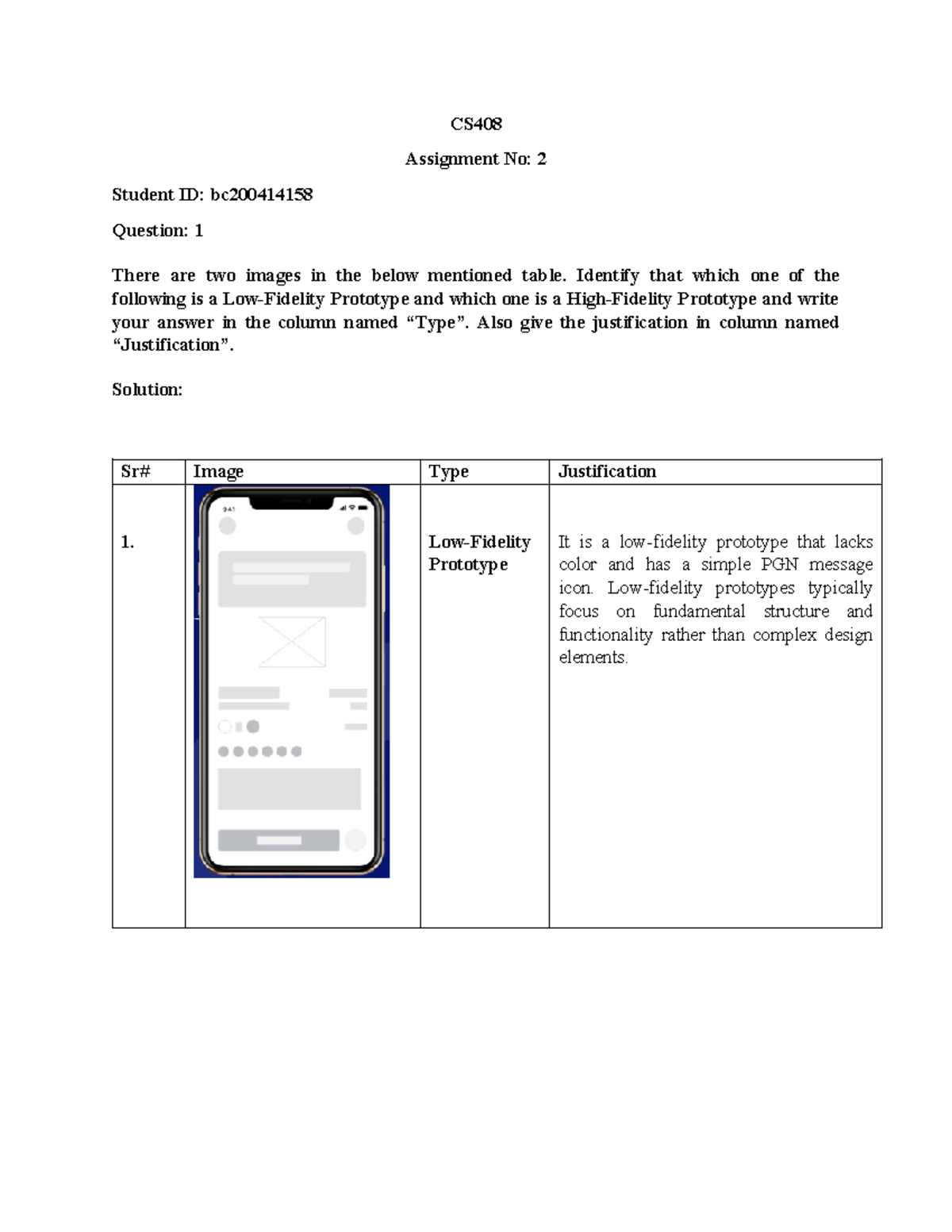 Bc2004 14158 - CS Assignment No: 2 Student ID: bc Question: 1 There are ...