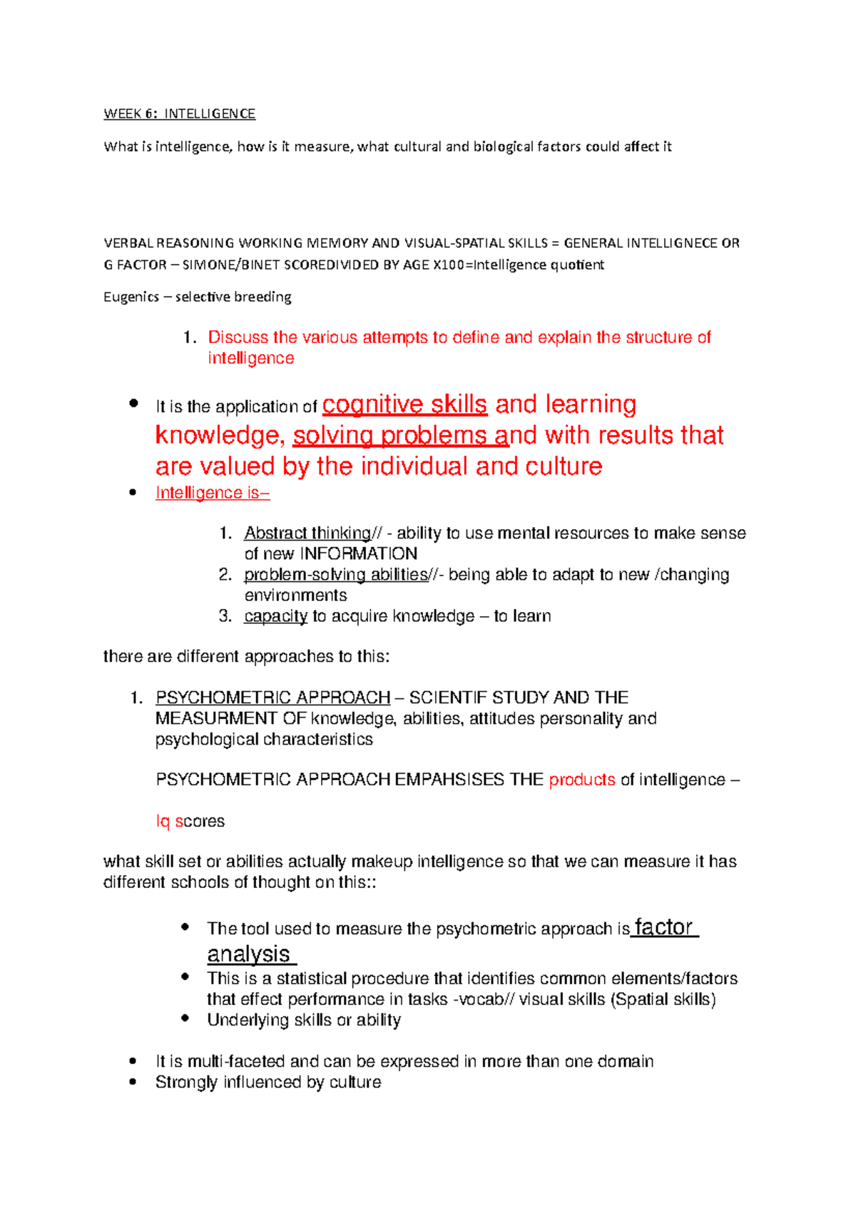 W EEK 6 psy10008 - Lecture notes 1-12 - PSY10008 - Swinburne - Studocu