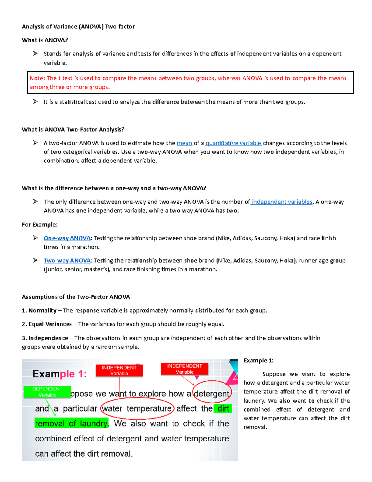Analysis of Variance Two Factor - Analysis of Variance (ANOVA) Two ...