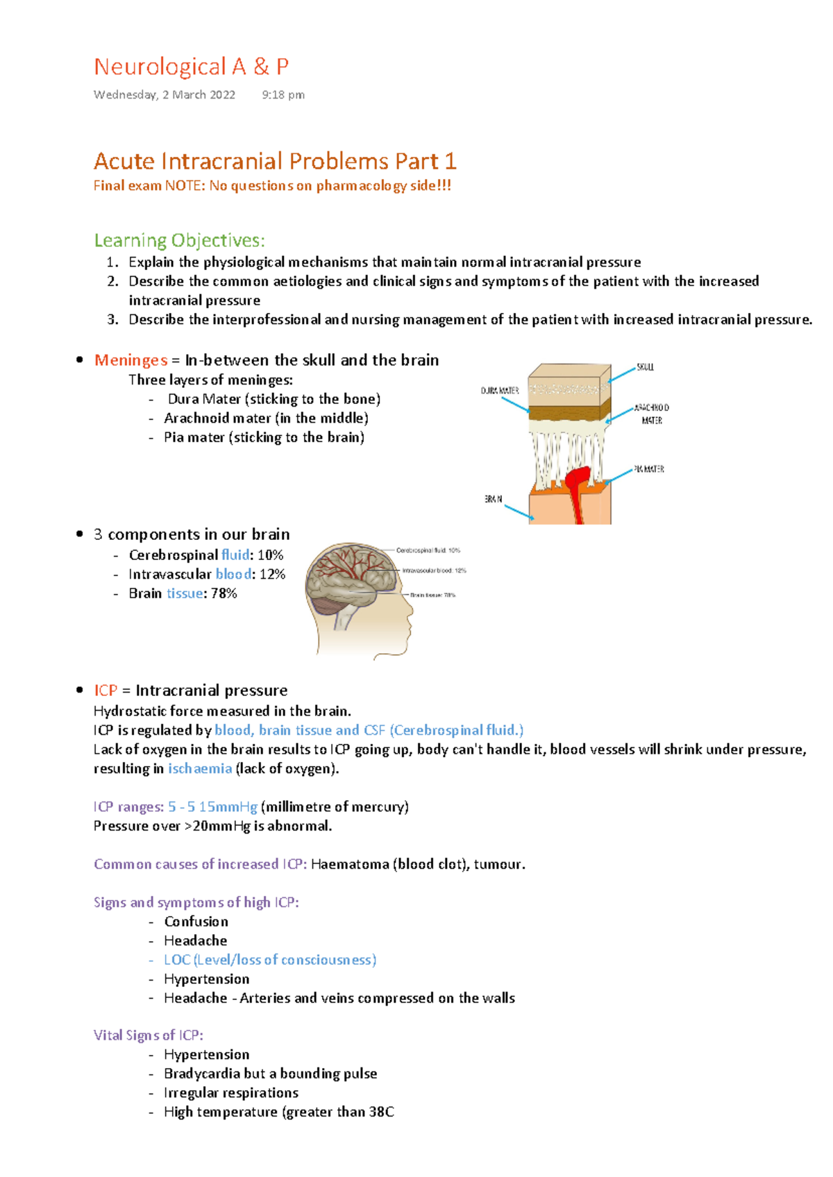 Acute Intracranial Problems - Describe the interprofessional and ...