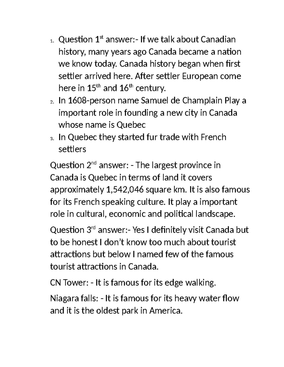 Question 1st answer - GHF7YUI - 1. Question 1 st answer:- If we talk ...