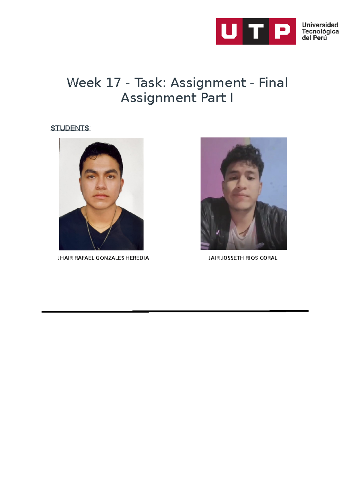 Week 14 Group 7 - ayuda - Week 17 - Task: Assignment - Final Assignment ...