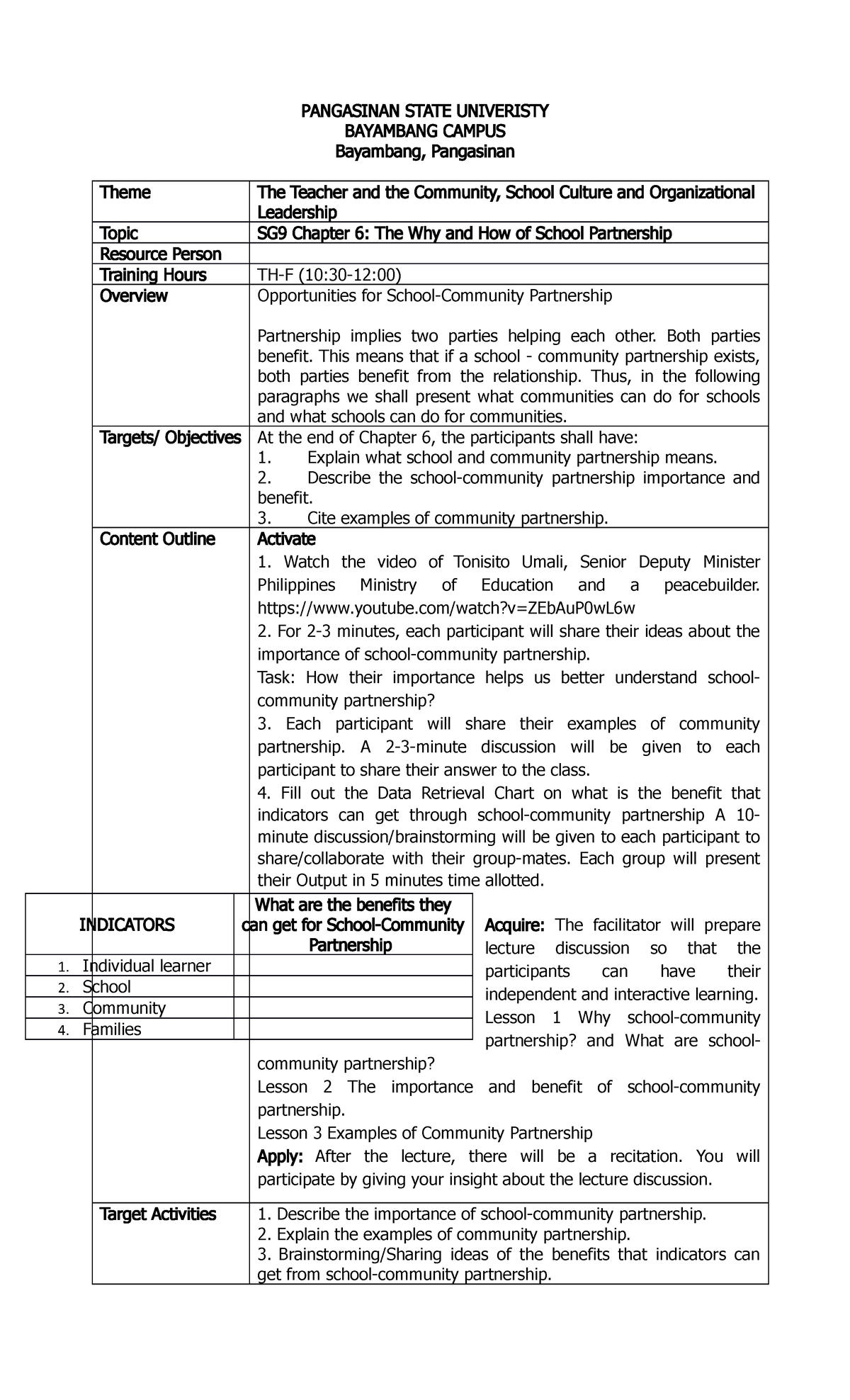 Professional Education 104 SG 9 - PANGASINAN STATE UNIVERISTY BAYAMBANG ...