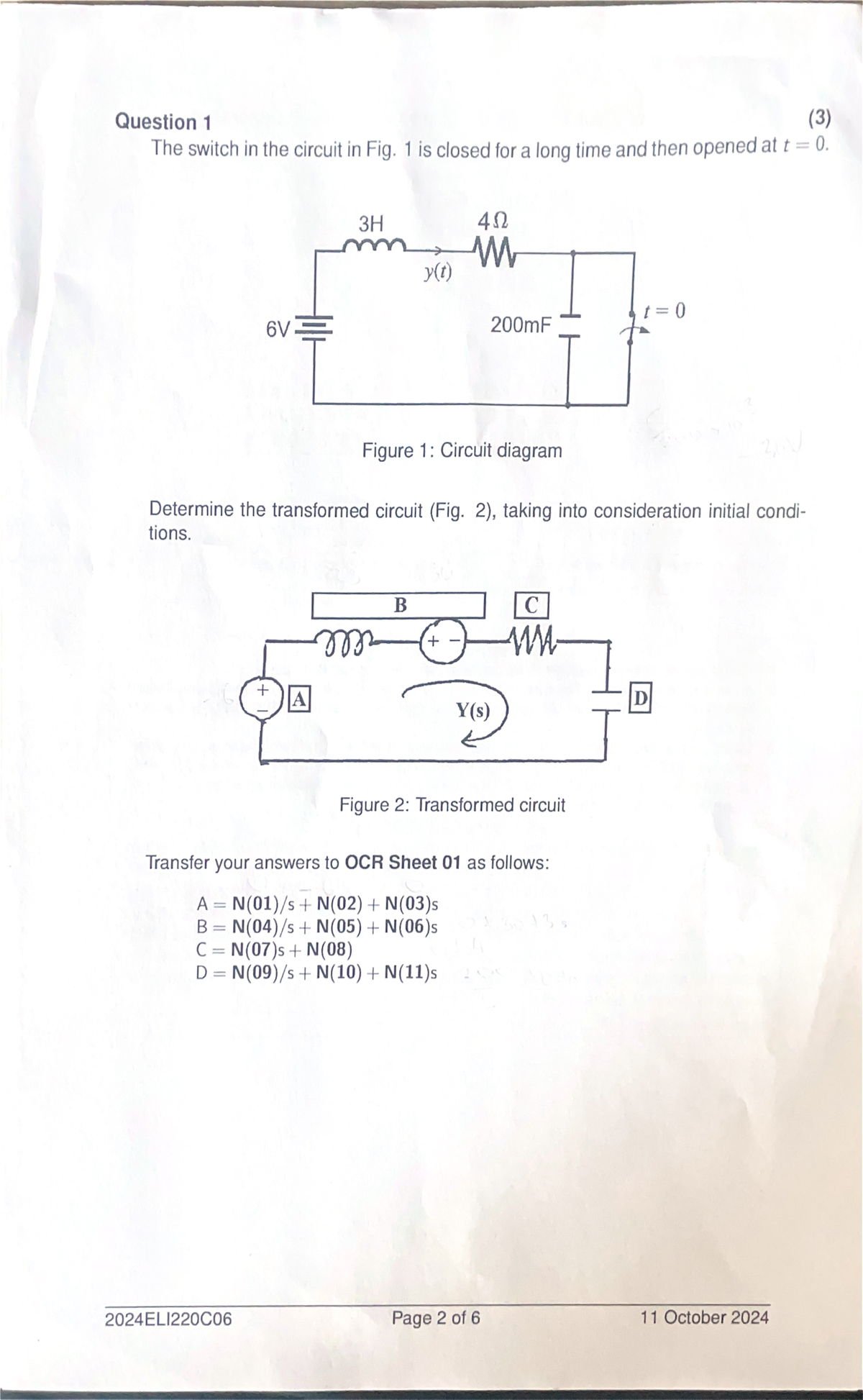 ELI 220 CO6 - Question paper for ELI 220 CT6 - Question 1 (3) The ...