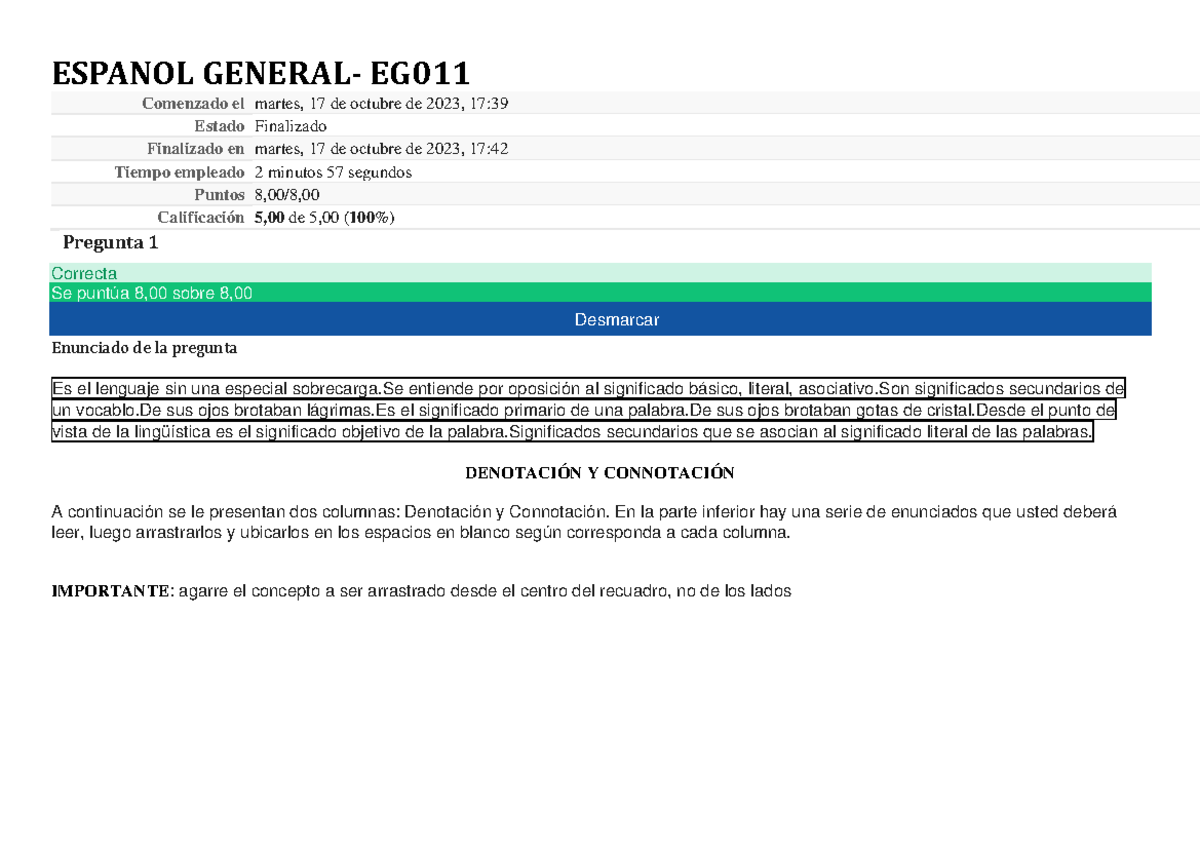 Actividad 6 - Arrastrar y soltar - Denotacion Y Connotacion - ESPANOL ...
