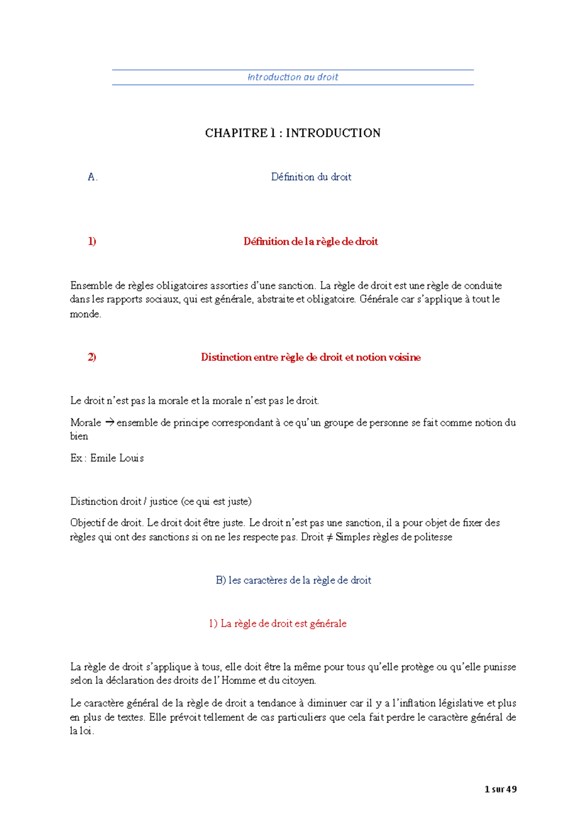 Introduction au droit officiel.pdf s2 - Introduc)on au droit CHAPITRE 1 : INTRODUCTION A ...