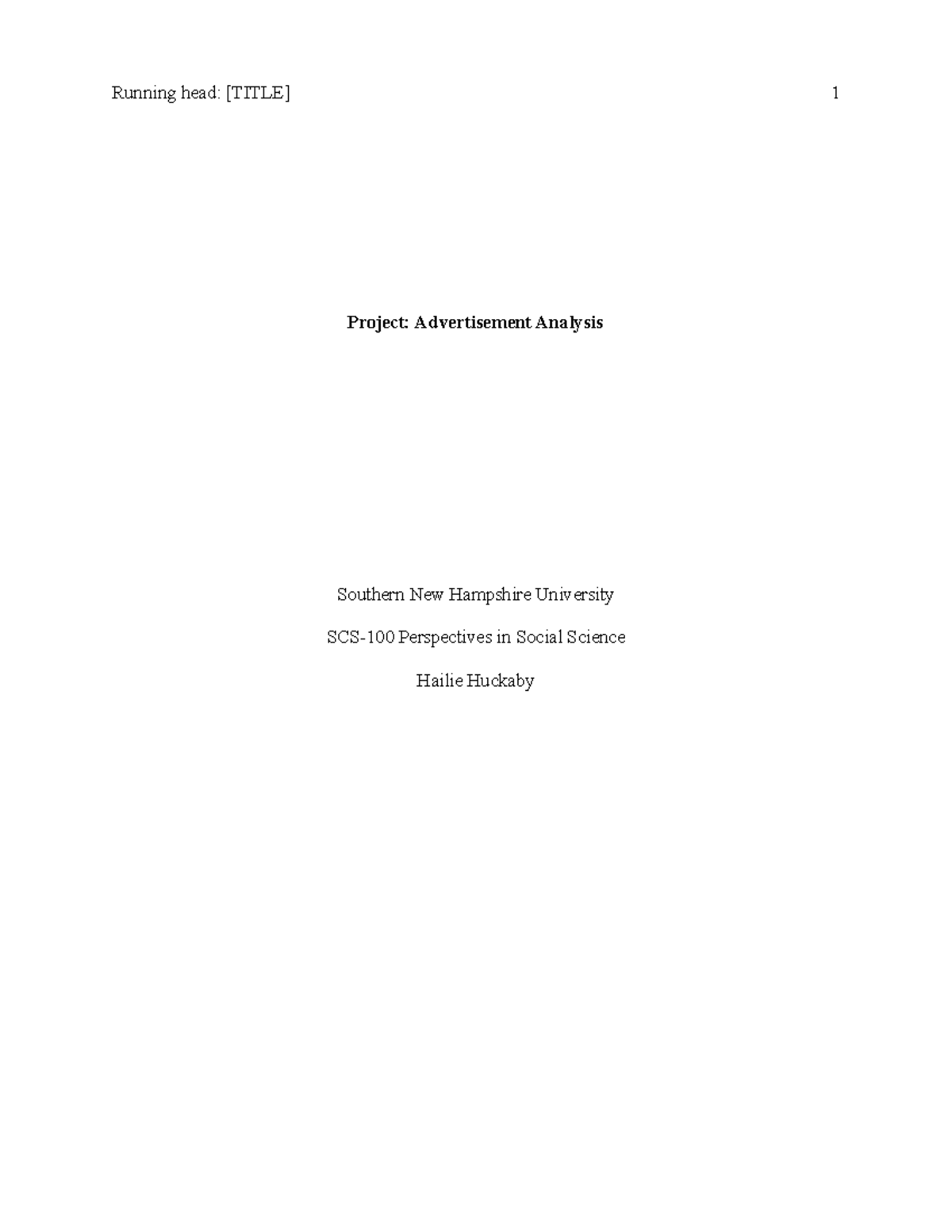 Module seven project one - Running head: [TITLE] 1 Project ...