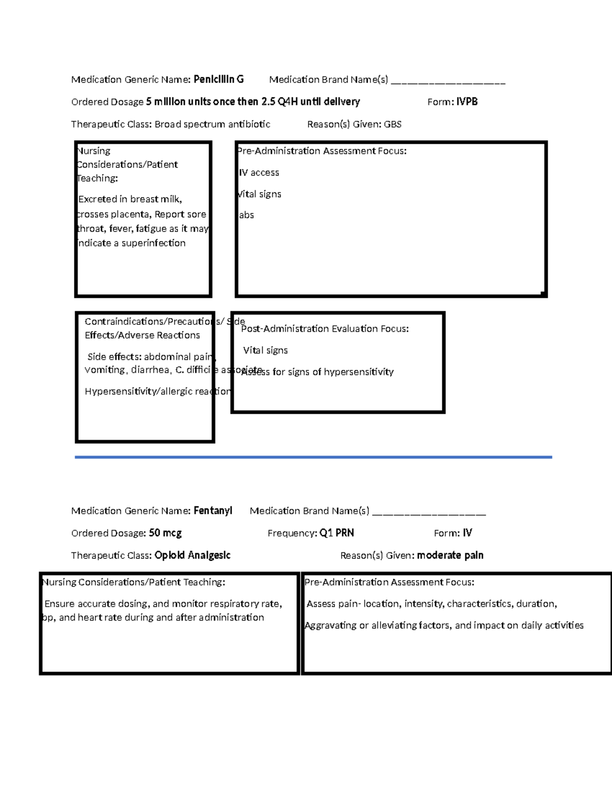 Med Card Brenda Patton - VSIm med cards - Medication Generic Name ...