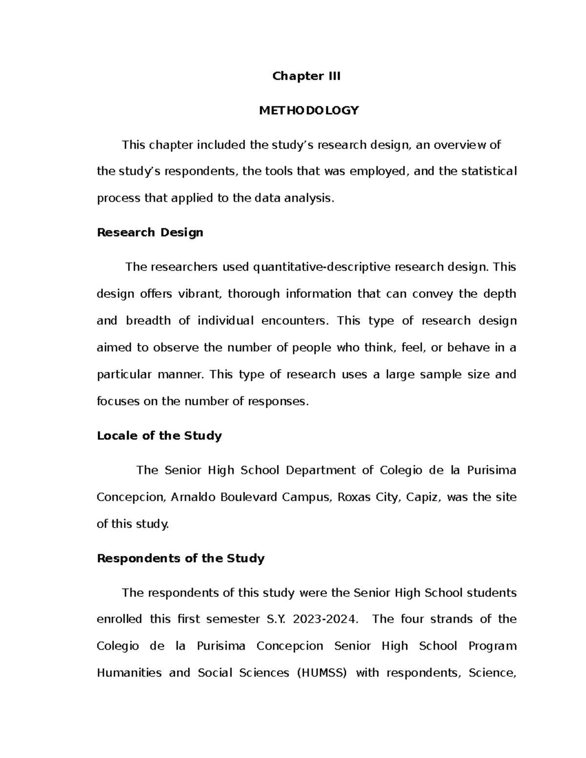 Chapter-3- Bookbind - RESEARCH - Chapter III METHODOLOGY This chapter ...