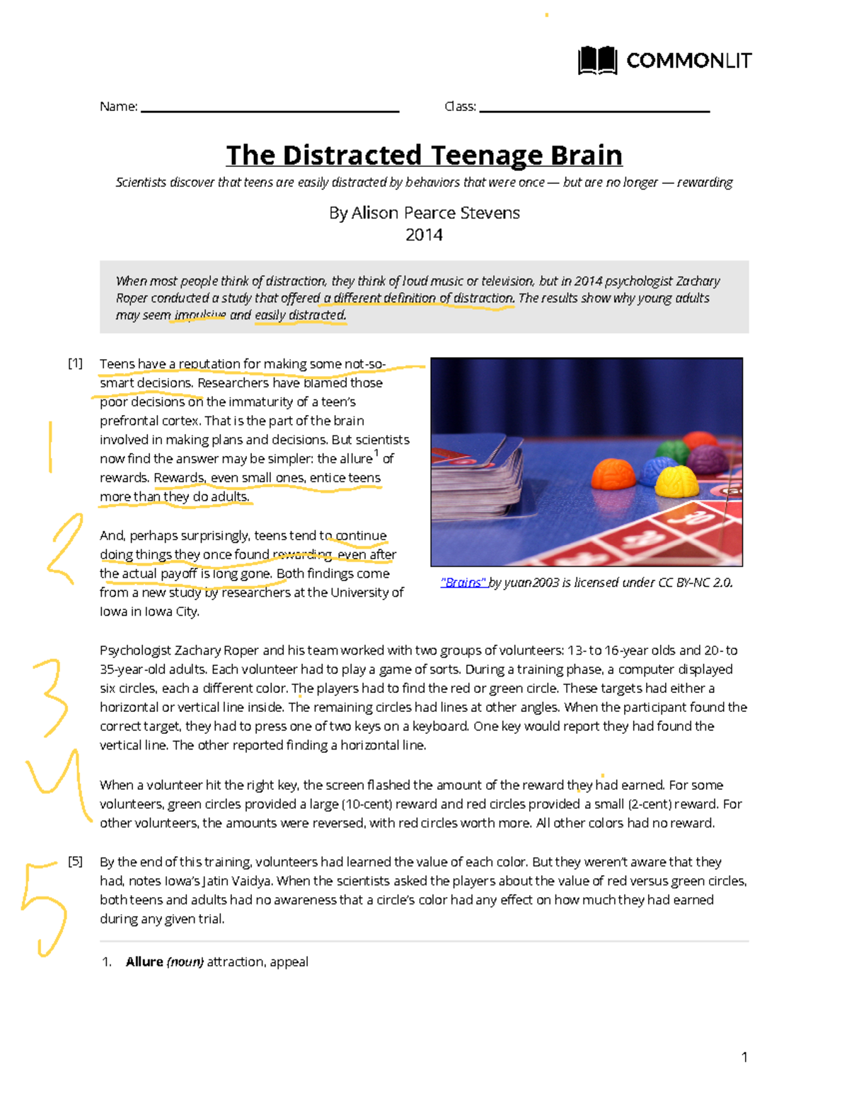 The Distracted Teenage Brain - Name: Class: "Brains" by yuan2003 is ...