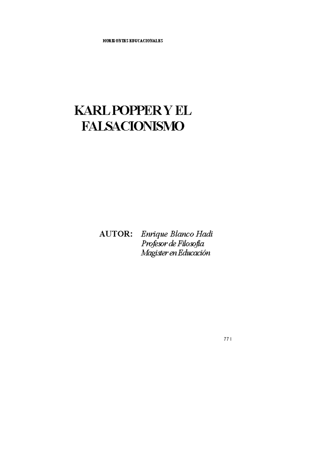 KARL Popper Y EL Falsasionismo (2020) - KARL POPPER Y EL FALSACIONISMO ...