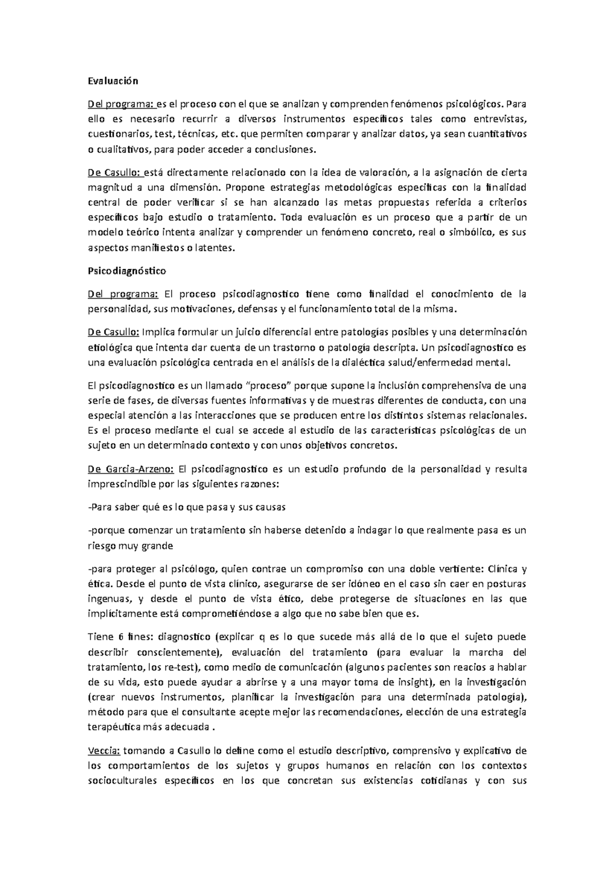 Ev y psico conceptos - Evaluación Del programa: es el proceso con el que se analizan y ...