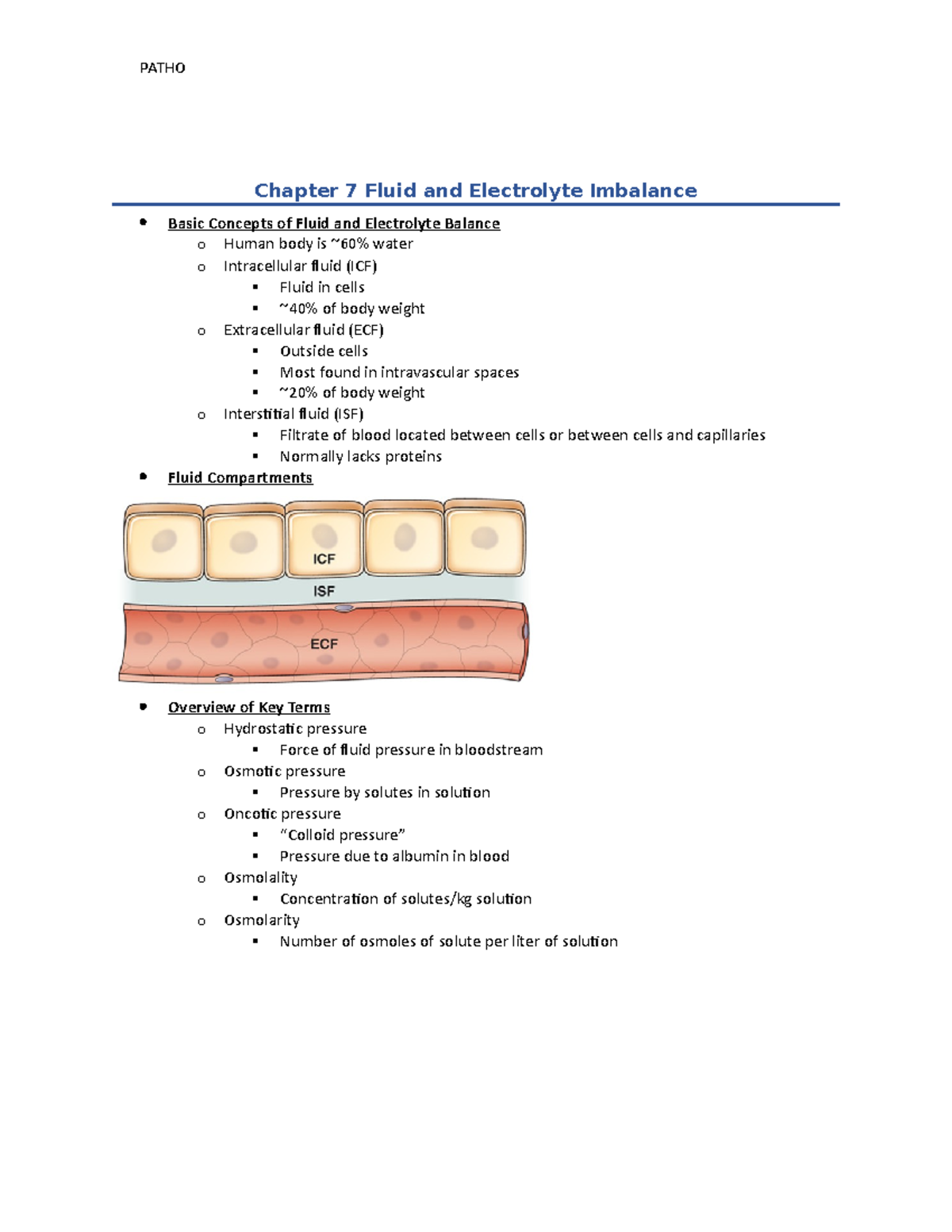 Chapter 7 Fluid and Electrolyte imbalance - Chapter 7 Fluid and ...