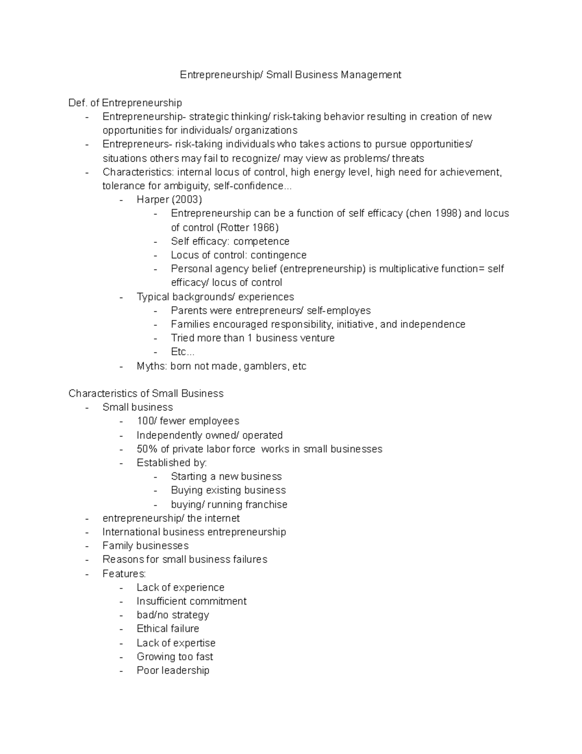 GMS200 - Entrepreneurship/ Small Business Management - Entrepreneurship ...