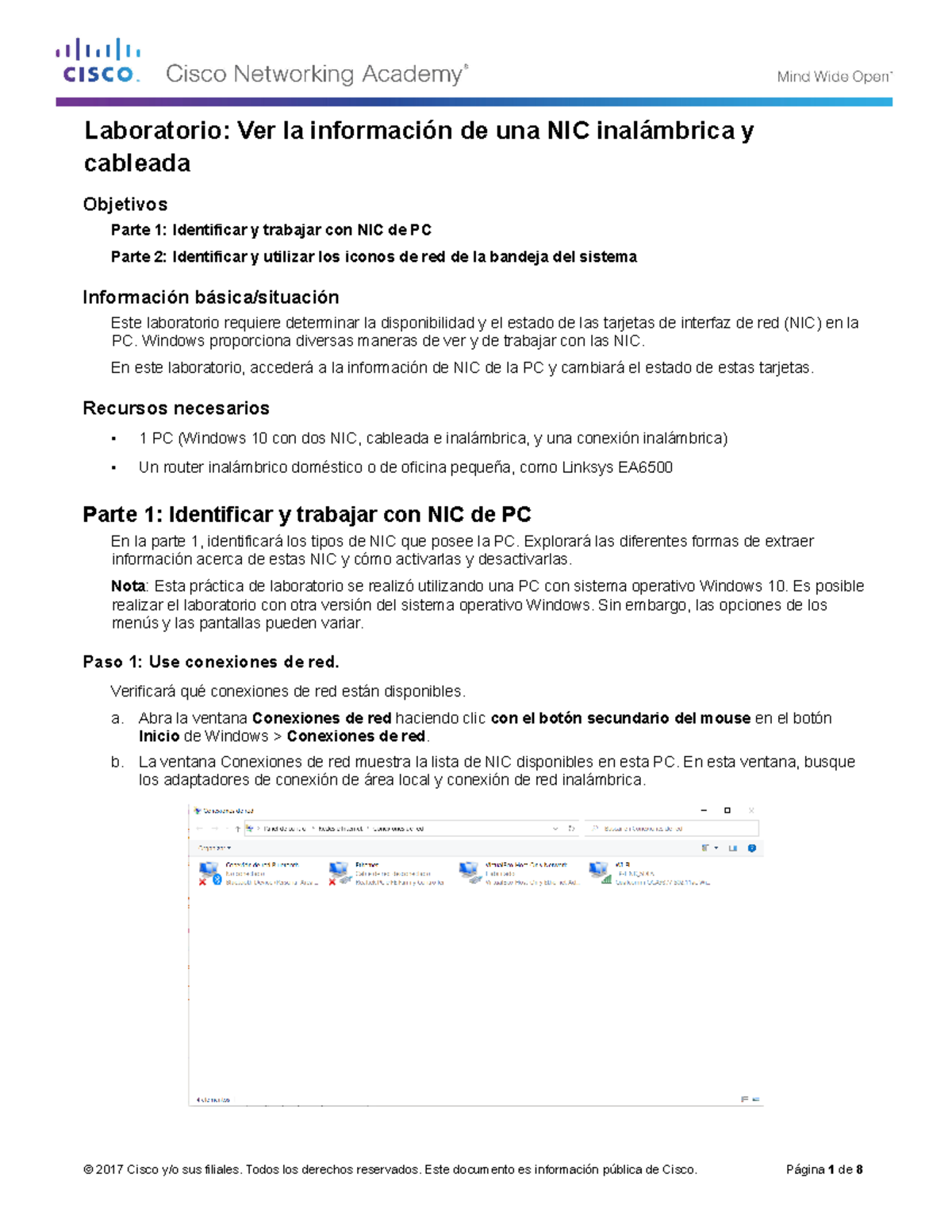 3.3.3.2 Lab - View Wireless and Wired NIC Information lab8 ...