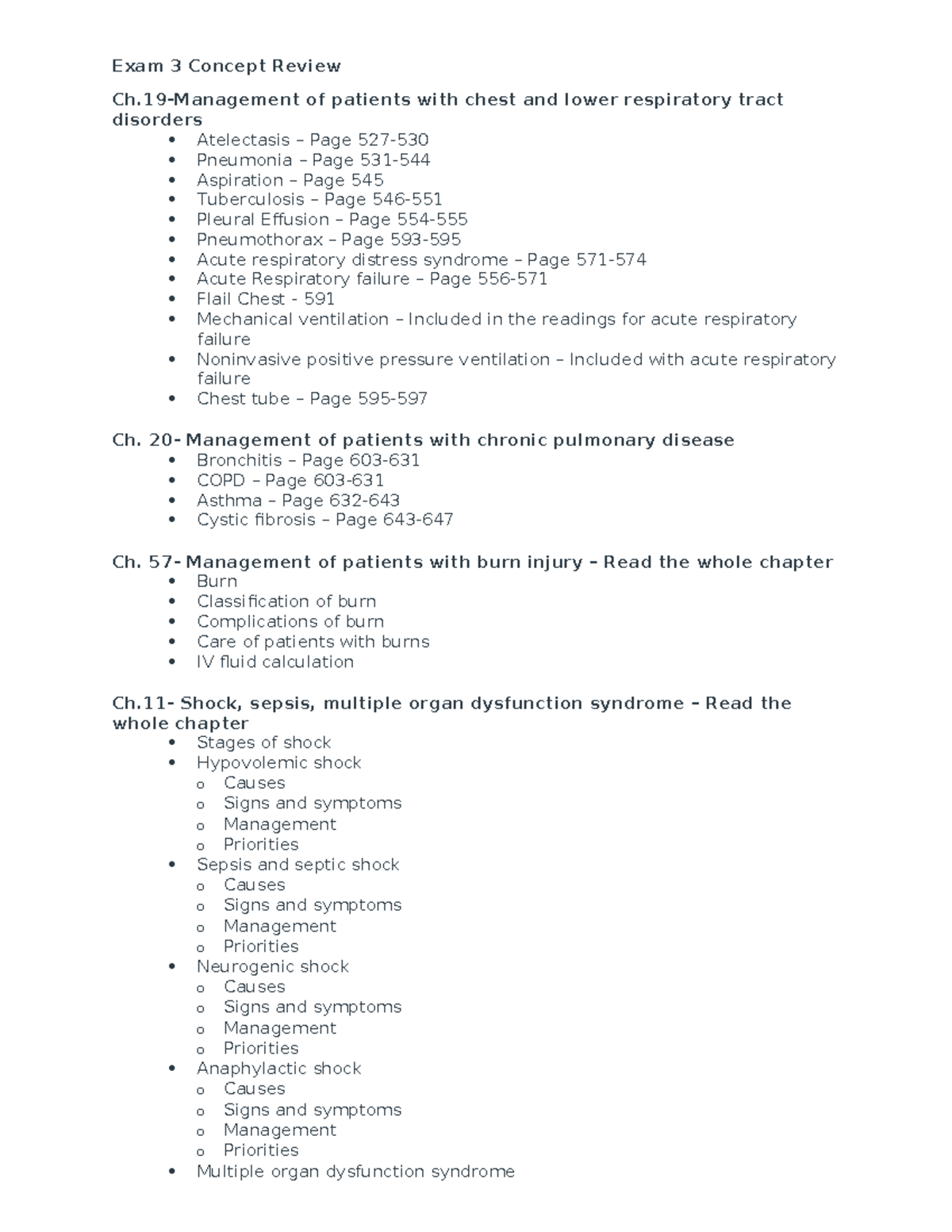 Exam 3 Concept Review - notwzx - Exam 3 Concept Review Ch-Management of ...