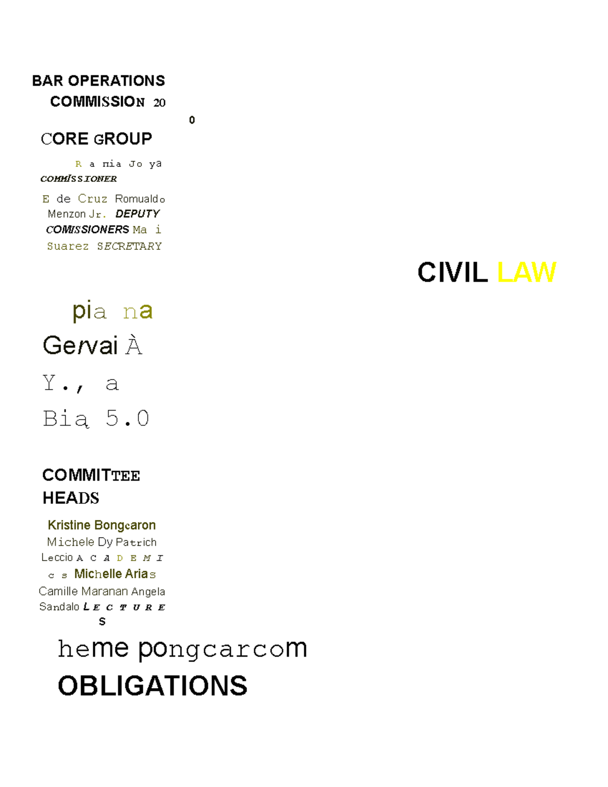 UP 2010 Oblicon reviewer-1 - BAR OPERATIONS COMMISSION 20 0 C OREGROUP ...