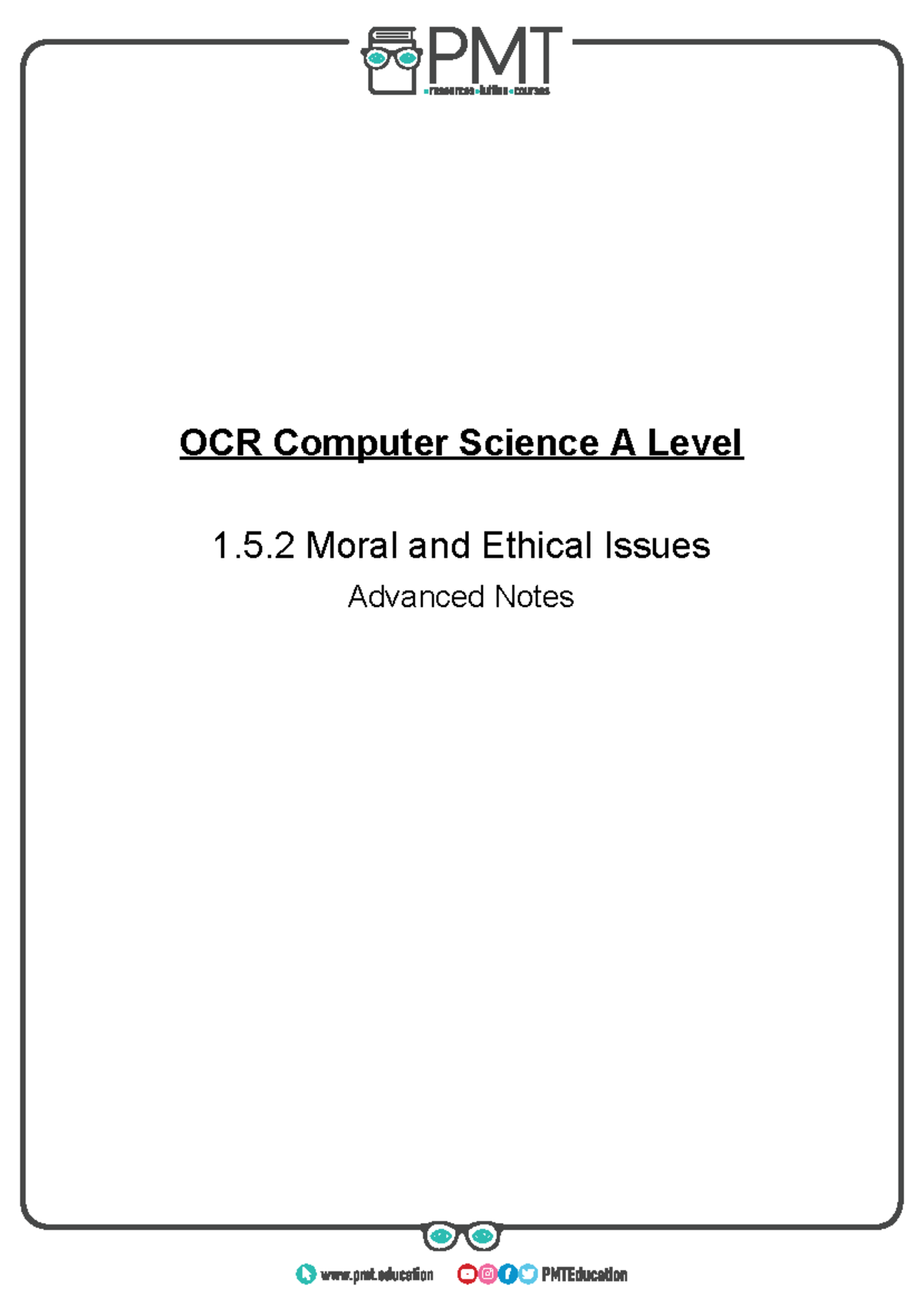 1.5.2. Moral and Ethical Issues - OCR Computer Science A Level 1.5 ...