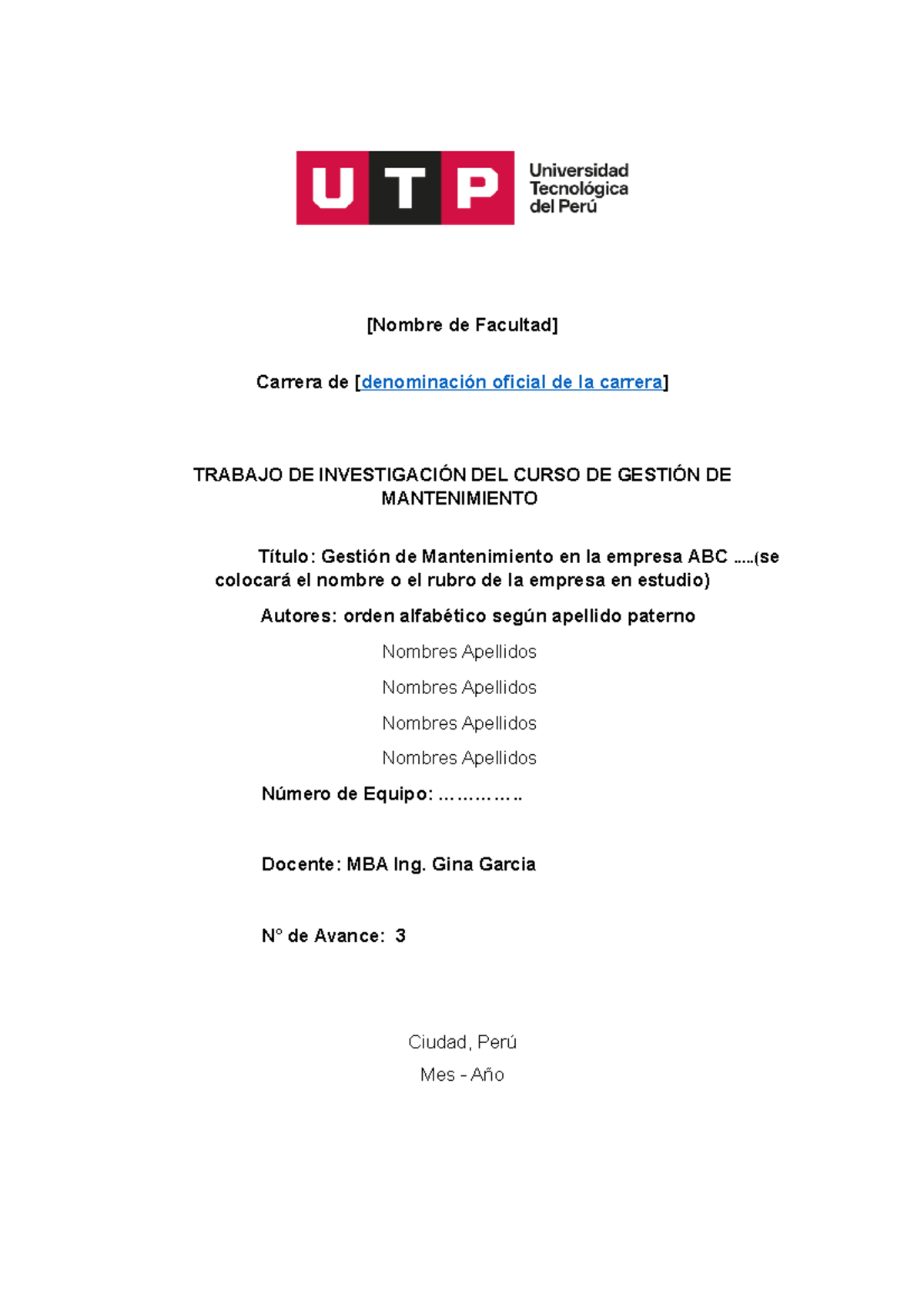 Estructura+del+Avance+3+del+Trabajo+de+Gesti%C3%B3n+de+Mantenimiento ...
