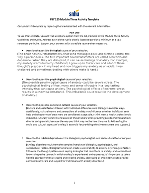 Project 7-1 - PSY 215 Module Three Activity - 7-1 Project: Project ...