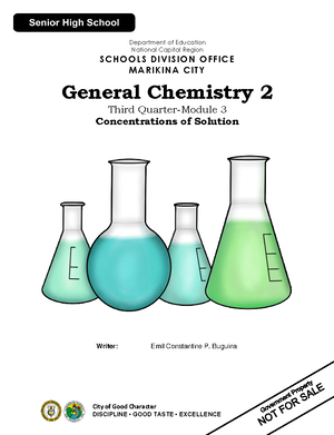 Gen chem2 module 2 (Q2) - Lecture notes 1-2 - General Chemistry 2 ...
