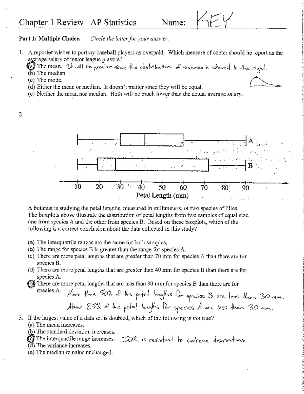 A198c0-chapter-1-review-answer-key - Chapter 1 Review AP Statistics ...