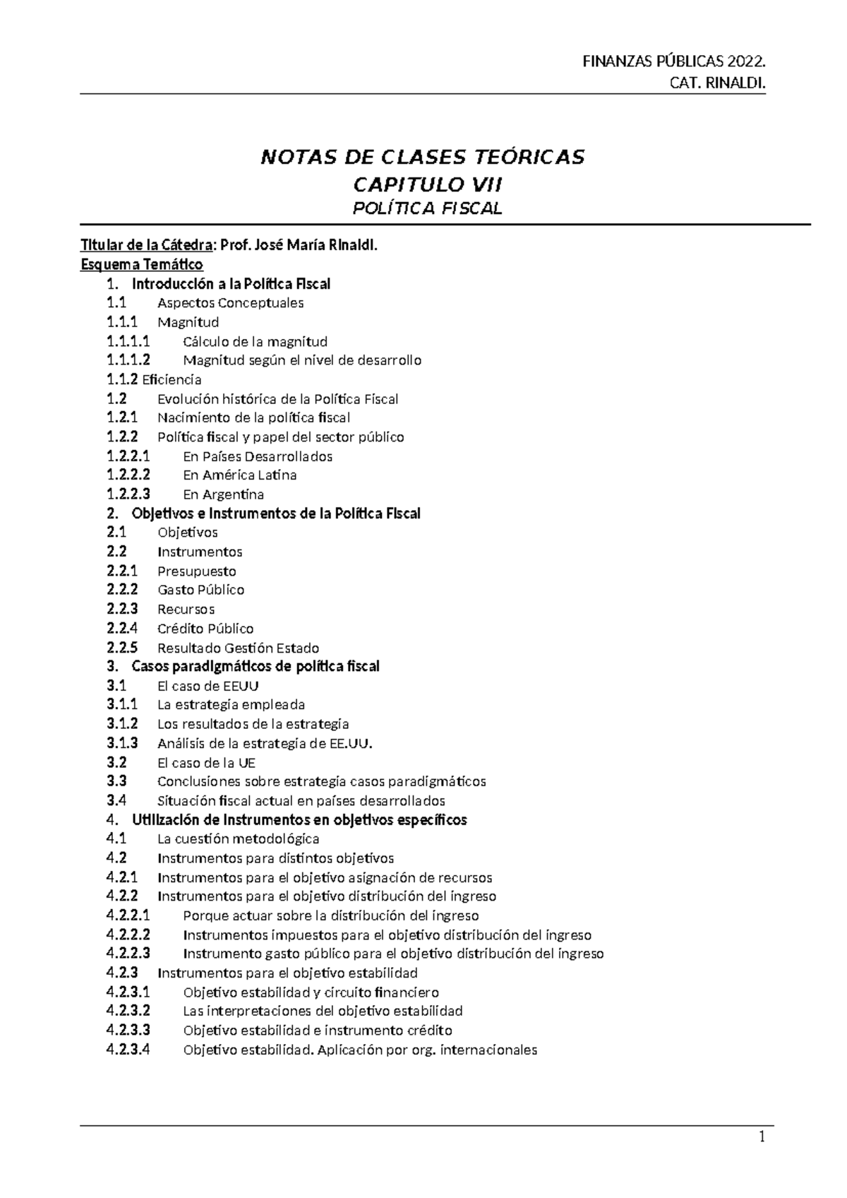 Notas de Claes. Capítulo 7 FP 2022 - CAT. RINALDI. NOTAS DE CLASES ...