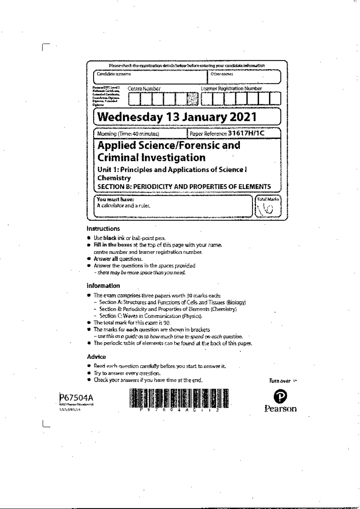 Chem paper 22222 - Studocu
