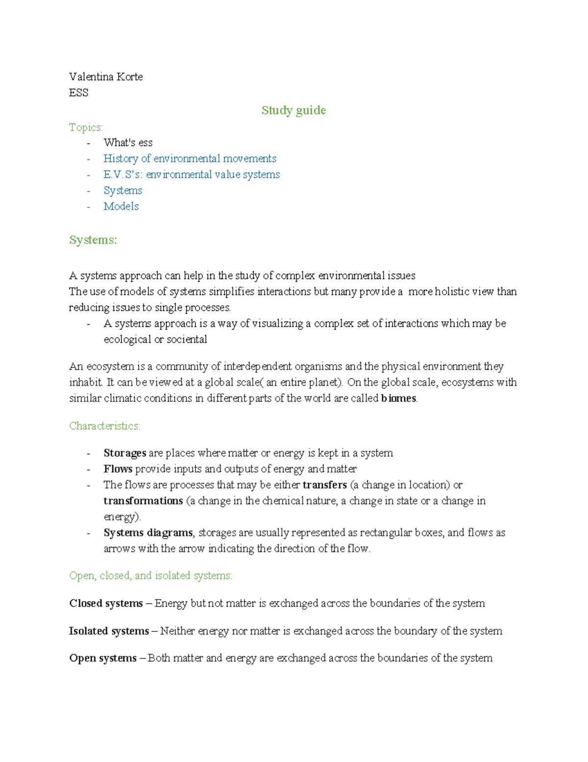 Ess study guide - some class notes from the IB - Valentina Korte ESS ...