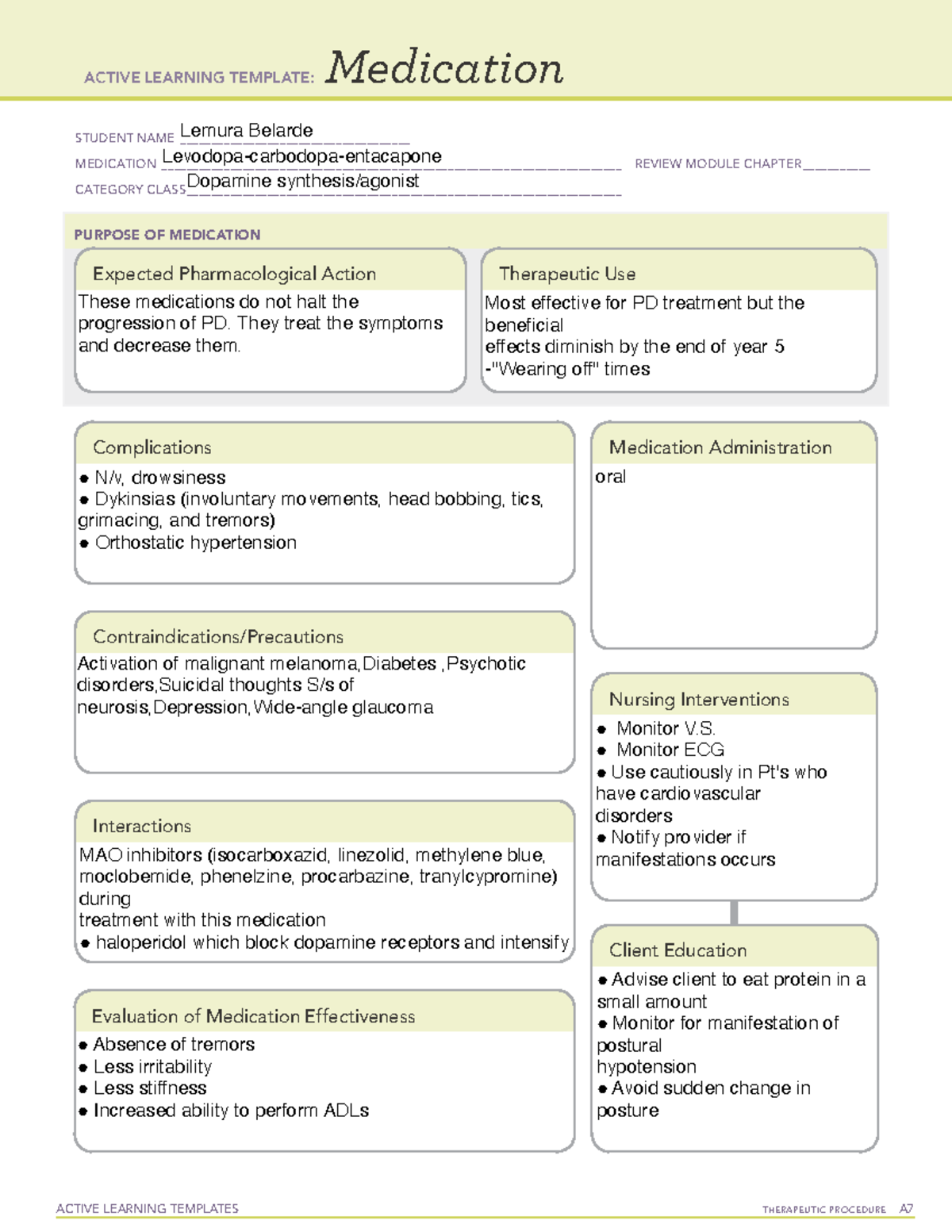 Levodopa-carbodopa-entacapone - SURG - 200 - ACC - Studocu